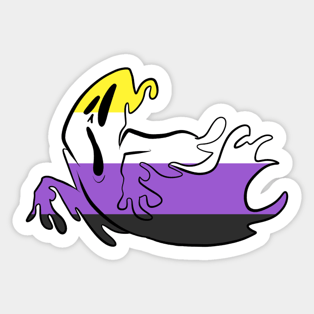 Nonbinary Pride Ghostie 2 - Pride Month - Sticker | TeePublic